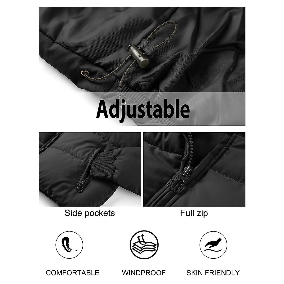 MEROKEETY Women's Winter Cropped Puffer Jacket Long Sleeve Oversized Stand Collar Zip-Up Short Coat