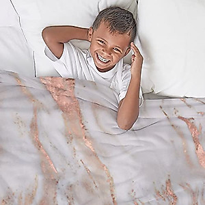 CafePress Rose Gold Marble Arctic Fleece Throw Blanket