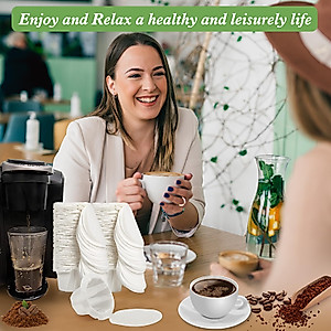 Aussen Disposable Coffee Paper Filters Replacement Kerig Filter Fit All Keurig Single Serve Filter Brands Compatible with Reusable Single Serve Pods Keurig Coffee Maker(200 count With Lid)