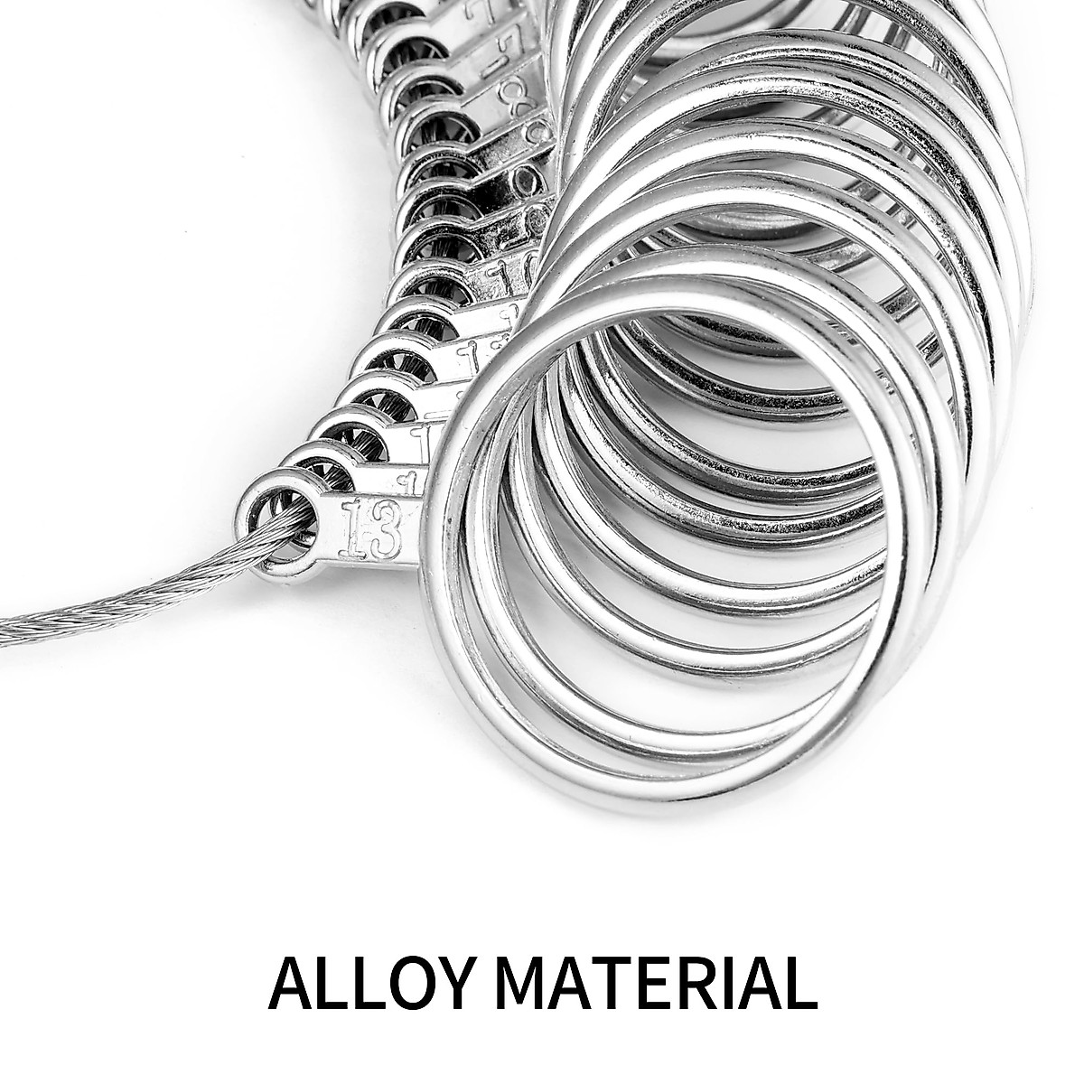 Bflaae Ring Sizer Measuring Tool Kit, Plastic Ring Mandrel, Reusable Finger Size Tape 1-17 USA Rings Size, 27 PCS Stainless Steel Measuring Ring Tool, US Ring Size 0-13 with Half Size