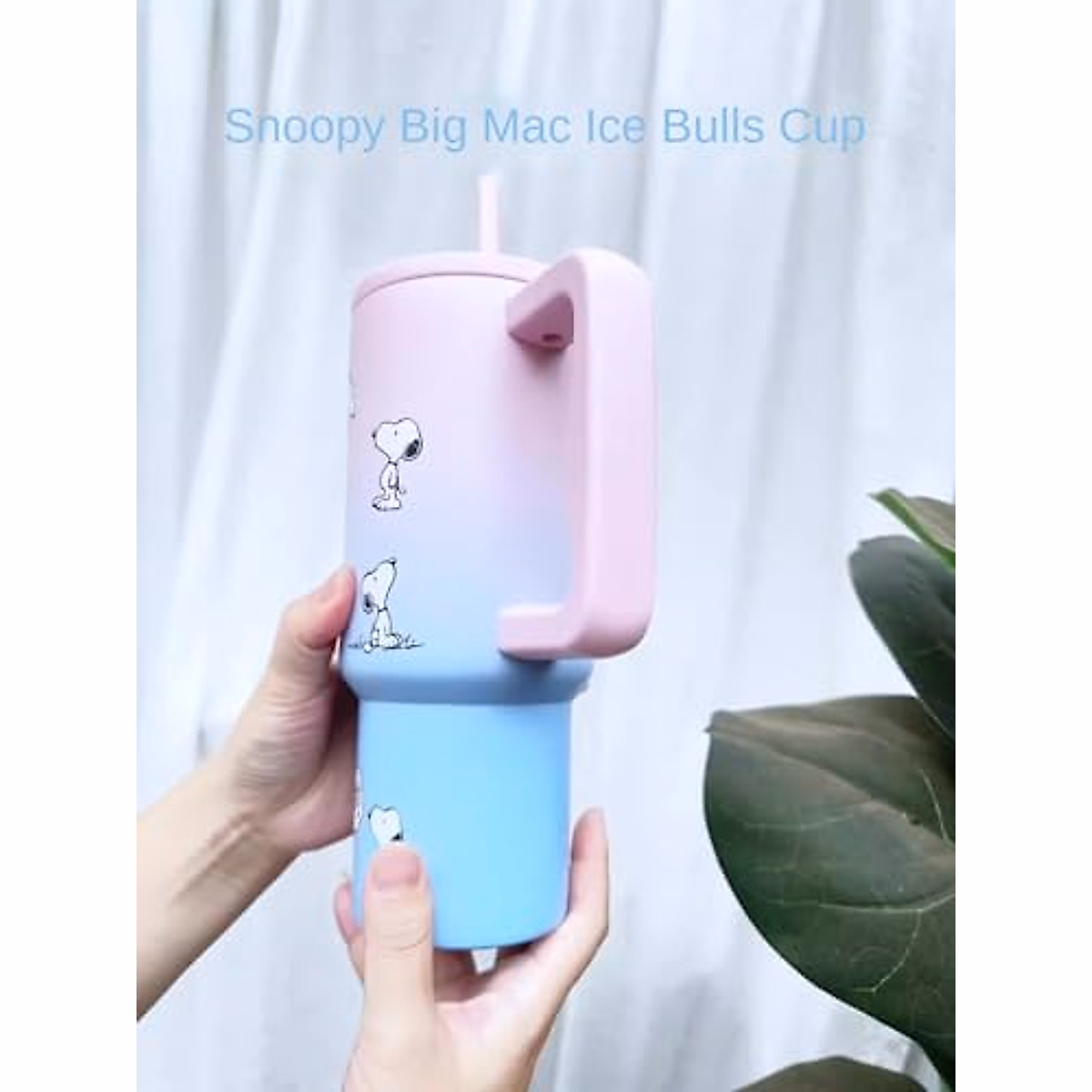 newdou A gift for ladies and girls. A stainless steel tumbler with a handle, a travel coffee cup, suitable as a birthday or Christmas gift. Capacity: 40 ounces.