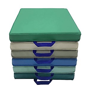Factory Direct Partners 12228-CT SoftScape 15" Square Floor Cushions with Handles, 2" Thick Deluxe Foam (6-Piece) - Contemporary
