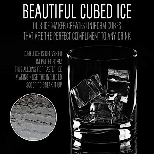 Deco Chef 40LB Countertop Ice Maker for Home, Office, Bars, and Parties, Makes Extra Large Cubes, 2.4 lb of Ice Every 15-20 Minutes, Self Cleaning, LCD Status Indicator, Adjustable Cube Size, Red