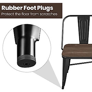 Yaheetech Industrial Metal Bench Mid-Century 3 Person Chair Dining Room Long Farmhouse Bench with Wood Seat,Removable Backrest,Black