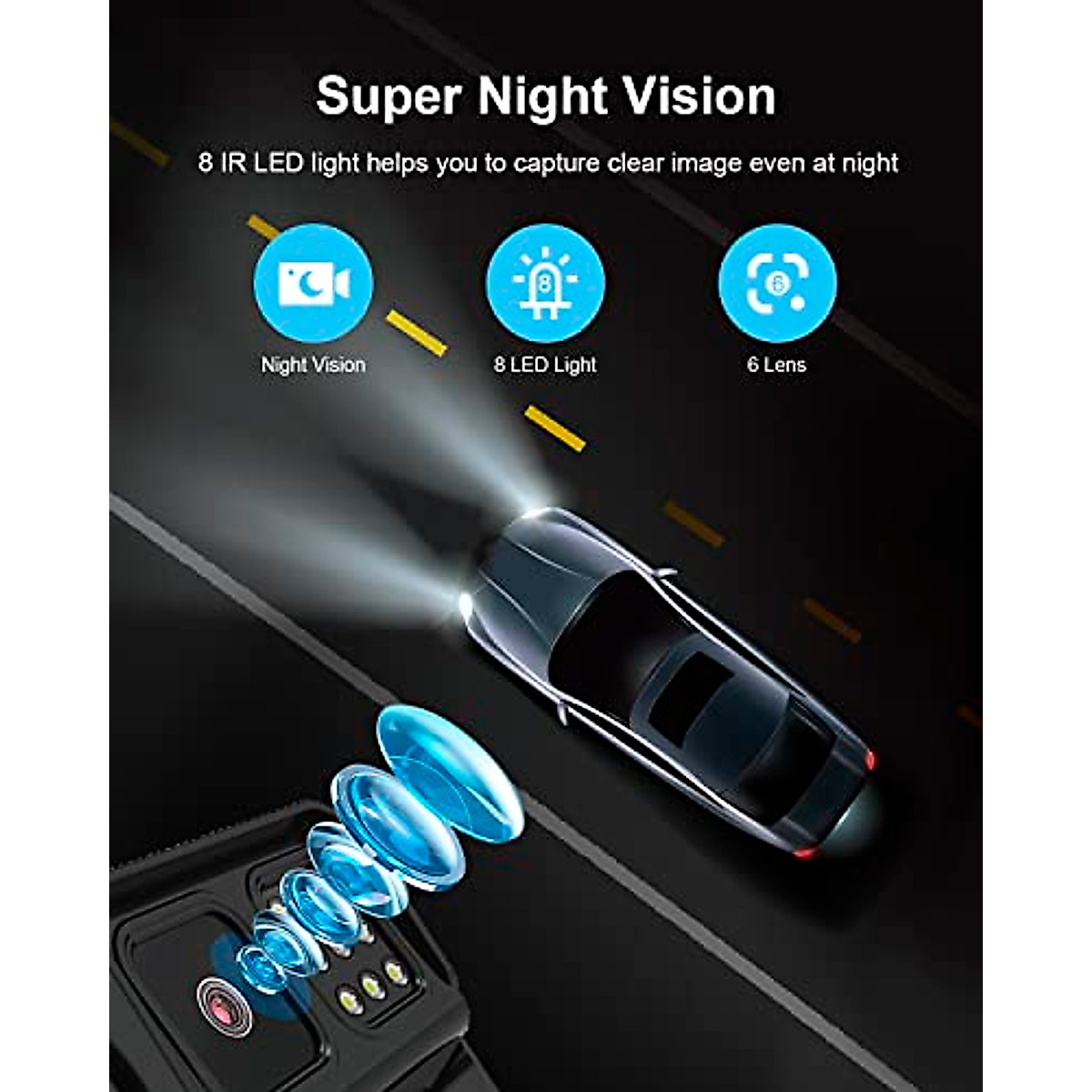 2K Backup Camera Systems, 7 Inch Vehicle Back Up Cameras with IP69 Waterproof Rear View Camera IR Night Vision, Wire Reserve Camera with Suction Cup Mount Bracket