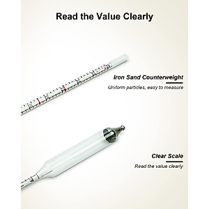 ULXIOM Maple Syrup Hydrometer, Baume and Brix Scale for Measure Sugar and Moisture Content (Density) of Boiled Sap