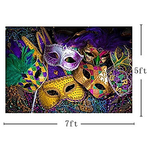 Mardi Gras Theme Photography Backdrop Masquerade Backgrounds Birthday Dancing Party Photo Booth for Wedding Bachelorette Party Decorations Banner 61