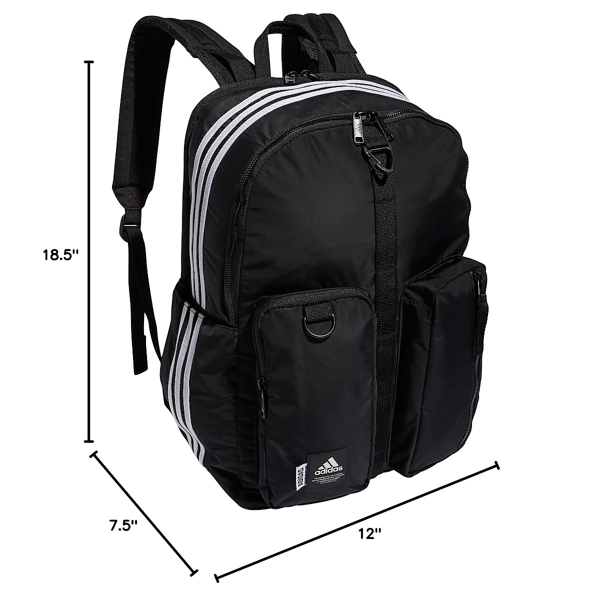 adidas Iconic 3 Stripe Backpack, Nomad Camo Grey/Black, One Size