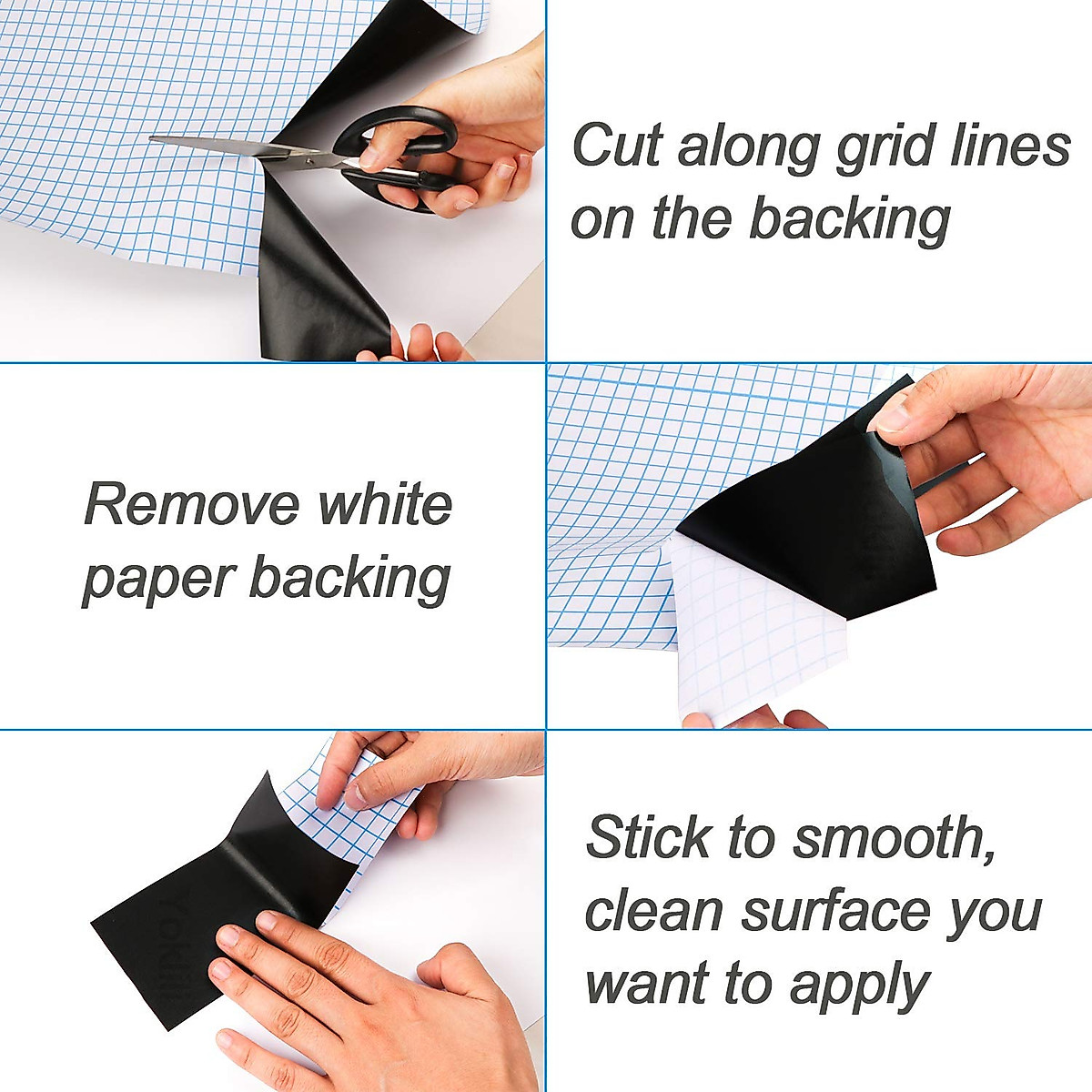 3 Rolls 17” x 78.7” Chalkboard Contact Paper - Adhesive Blackboard Wall Decal Vinyl Stickers, 15 Chalks Included