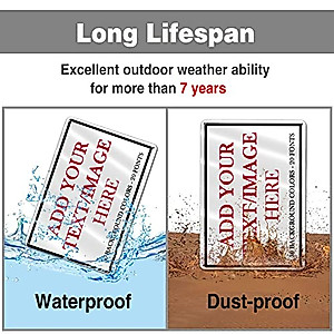 Custom Signs Outdoor Metal Sign - 12 x 8 Personalized Aluminum Rust-Proof Entrance Signs, Garden Signs, Hazard Signs, Intersection Signs, Parking Signs, Decorative Signs (Black Text Box)