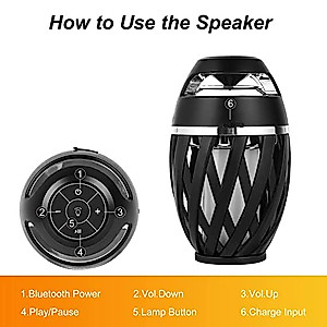Outdoor Bluetooth Speaker, Yormax Flame Lantern Speakers TWS Allow to Sync Two, Gifts for Men Women, Stereo Speakers for Camping/Garden/Patio Decor, Gadgets for Him Her Dads Mom Wife Husband 1 Pack