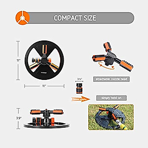 VIVOSUN Garden Sprinkler for Yard with 360 Degree Rotation, Lawn Auto Irrigation System Garden Water Sprinklers with Hose Quick Connect Adapter for Lawn, Plants, Garden Hose Sprinklers Heavy Duty