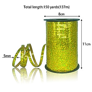 4Pack Curling Ribbon for Gift Wrapping,600Yard Metallic Curling Ribbon Balloon Ribbon Gift Wrap Ribbon Balloon String Christmas Ribbon for Crafts, Florist, Valentine's Day, Party Decoration