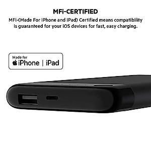 Belkin Boost Charge Power Bank 5K with Lightning Connector (Lightning Power Bank, MFi-Certified Portable Charger for iPhone/iPad/AirPods), Black (F7U045btBLK)