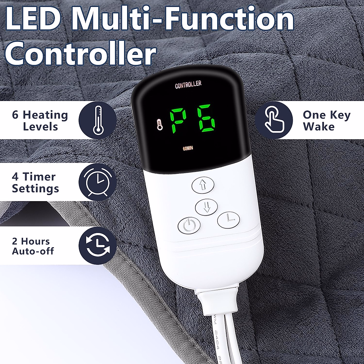 Heating Pad for Back Pain Relief and Cramps, 32"x 24" XXXL Large Heating Pad for Abdomen, Neck, Shoulder, Leg & Knee Pain Relief with 6 Fast Heating Settings, Auto Shut Off, Machine Washable