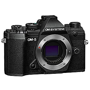 OM System OM-5 Mirrorless Digital Camera with M.Zuiko Digital ED 12mm f/2 Lens, Olympus Camera, Black