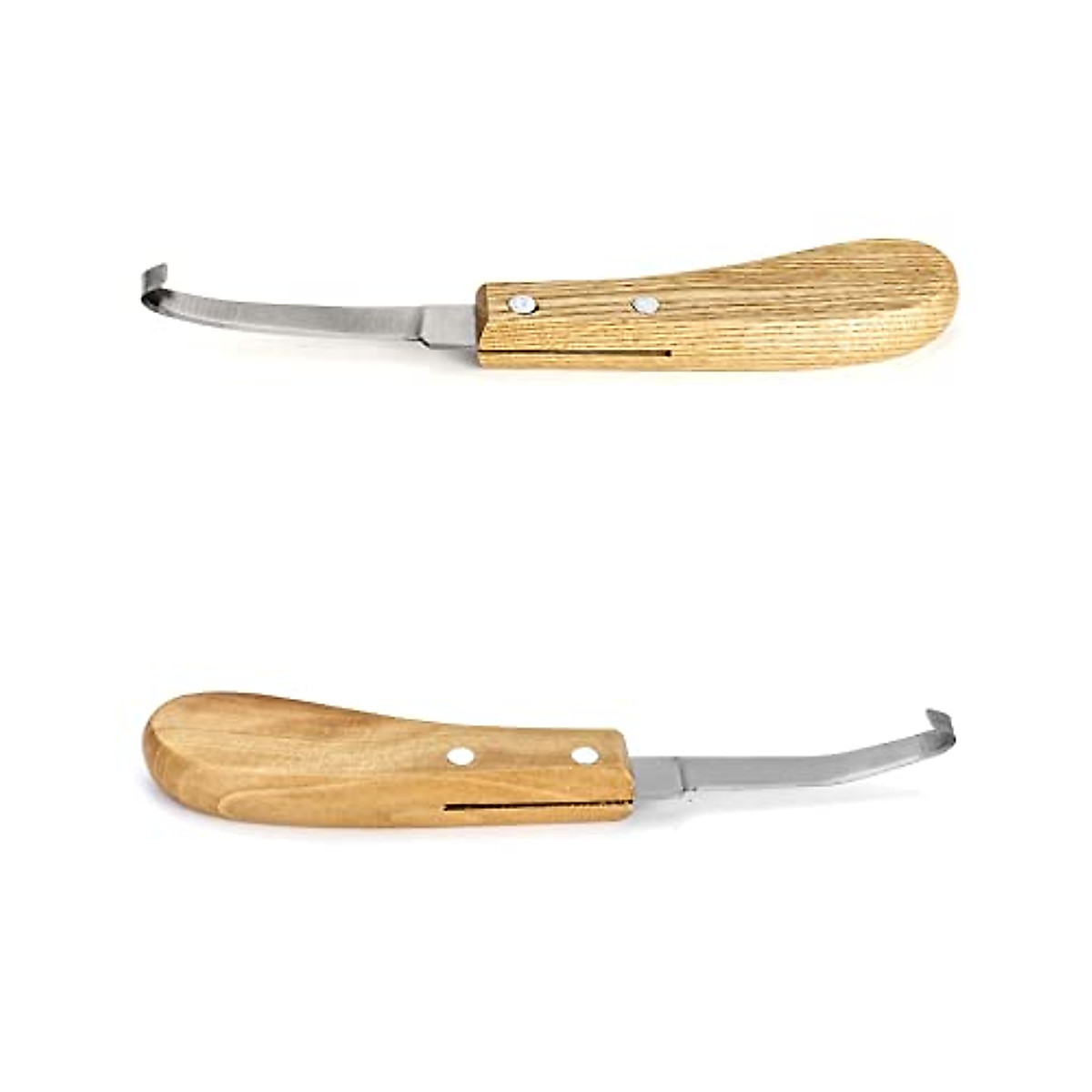 QWORK Hoof Knife Set, Left and Right Hand Razor Edge Shaped, Stainless Steel