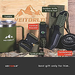Veitorld Gifts Box for Men, Gifts Set for Man, Cool Birthday Gifts for Him Brother Guys Boyfriend Husband from Wife, Dad from Daughter Son, Unique Stocking Stuffers, Outdoor Camping Presents