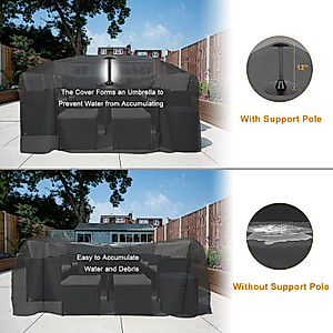 TBTeek Outdoor Patio Furniture Set Covers Support Pole System, Adjustable Pole System for 12'' or 20'' inch, Prevent Water Pooling and Collecting Debris, Fits All Patio Furniture Set Covers