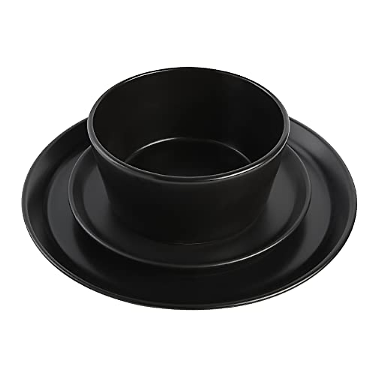 Gibson Soho Lounge Sofia Coupe Stoneware Dinnerware Set, Service for 4 (12pcs), Black