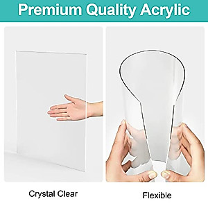 MaxGear 3 Pieces 12" x 16" Plexiglass Sheets, 1 mm Thick Clear Acrylic Sheet, Acrylic Panel with Protective Film for Handcraft, DIY Display Projects, Photo Frame, Sign, Dust Cover, Painting