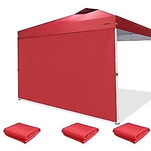 EMSCANOPY SunWall for 12x12 Canopy Frame, 3 Pack Sidewall Only, (Red)