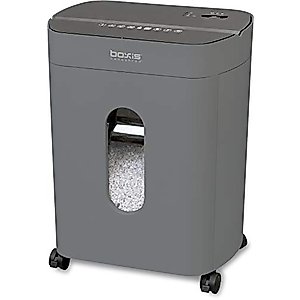 Boxis Nanoshred 10-Sheet Nanocut Paper Shredder (Gun Metal) - Includes Samples of Shredcare Lubricant Sheet and Waste Liner…