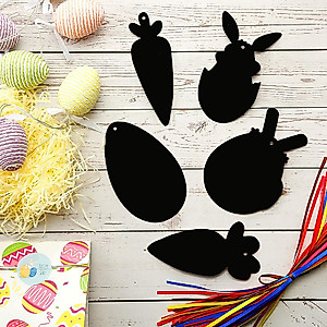 12Pcs Easter Scratch Paper,Easter Crafts for Kids,Easter Eggs Easter Bunny Carrots Rainbow Scratch Paper,Easter Scratch Art for Kids,Easter Toys Easter Gifts for Kids