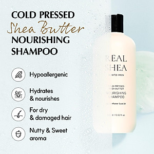 RATED GREEN REAL SHEA Nourishing Shampoo | Sunflower Oil-Infused Moisturizing Shampoo for Dry Damaged Hair | Preservative & Chemical Free Shampoo | Moist-Boosting Dry Hair Shampoo 13.52 Fl Oz