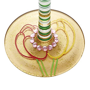 Enesco Designs by Lolita Best Bonus Mom Hand-Painted Artisan Wine Glass, 15 Ounce, Multicolor