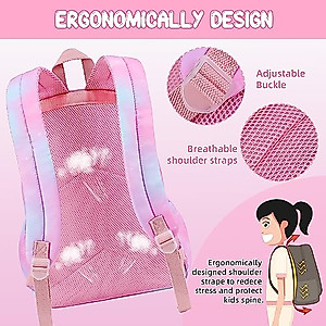 Unineovo Unicorn Backpack for Girls, Kids Preschool Kindergarten Backpacks,Cute Toddler Bookbag, School Bag for Elementary Back to School with Love Decoration