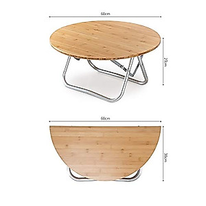 DOUBAO Camping Table Wooden Round Tourist Simple Folding Dining Table Portable Outdoor BBQ Camping Picnic Fish Table