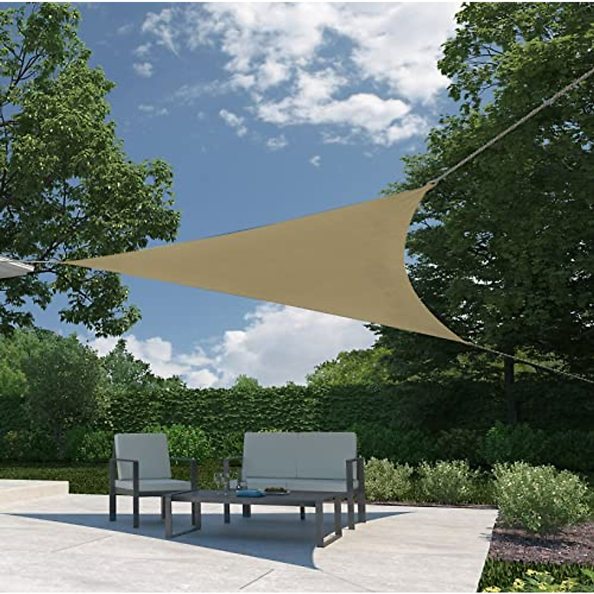 Coolaroo Shade Sail, Triangle Ready to Hang Shade Sail, 12', Latte