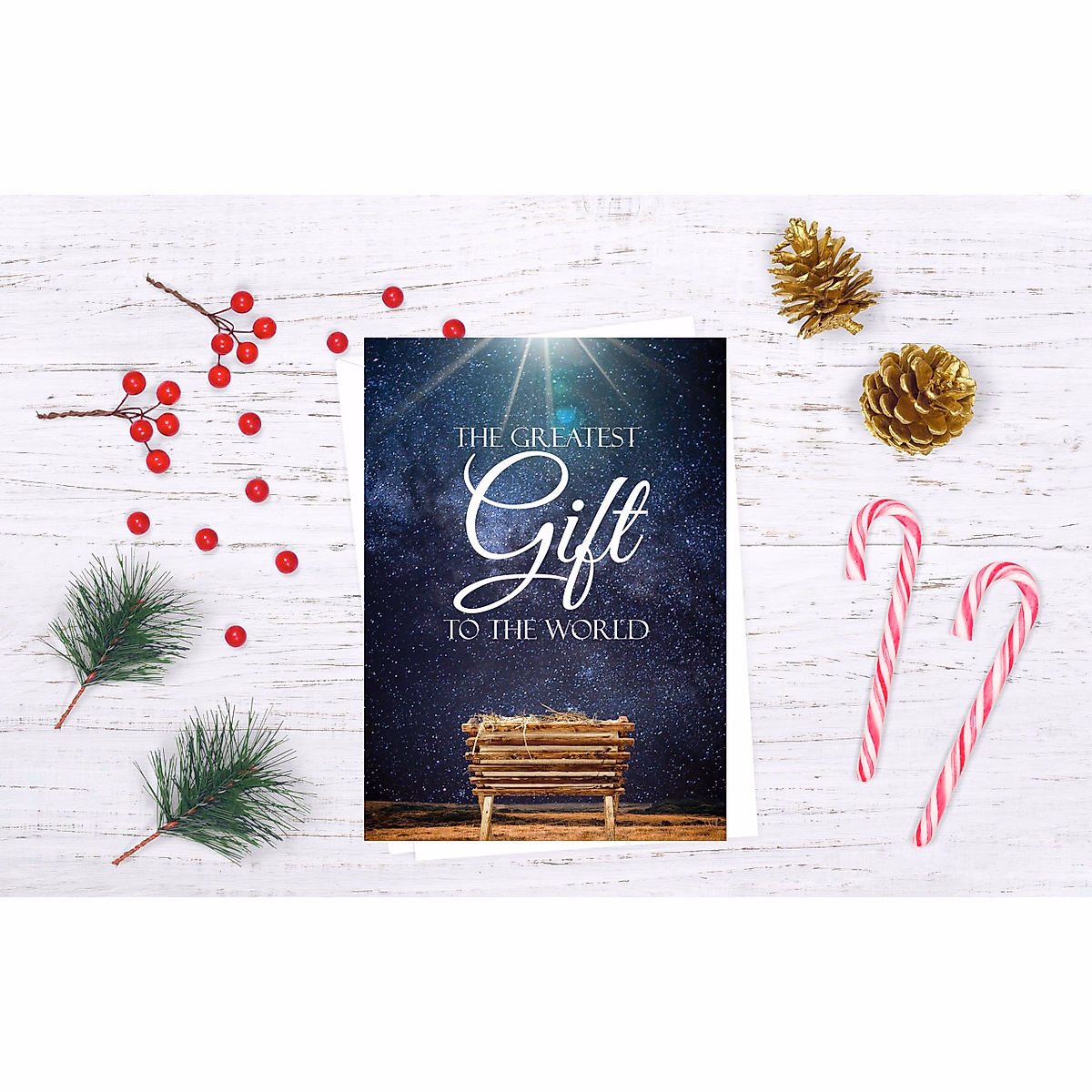 JBH Creations Greatest Gift Religious Christmas Card - Pack of 24