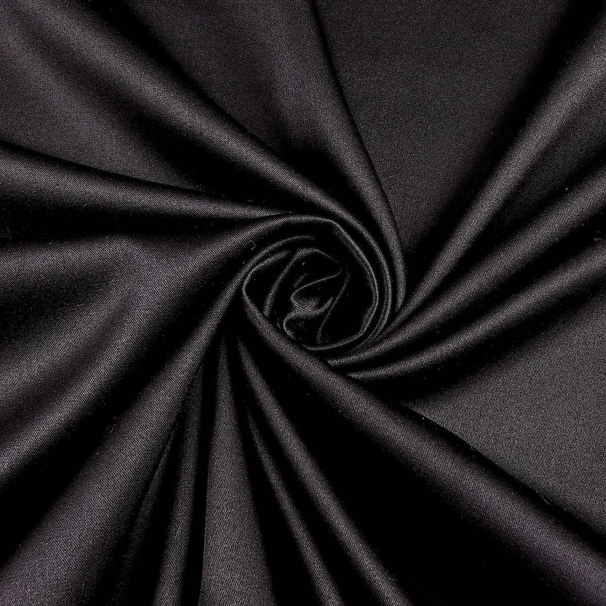 Stretch L'Amour Satin Black, Fabric by the Yard