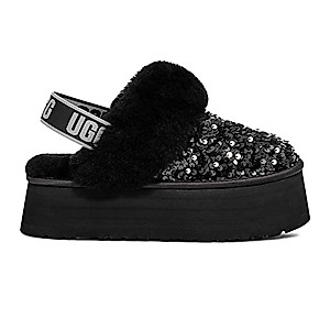 UGG Women's FUNKETTE Chunky Sequin Slipper, Black, 12