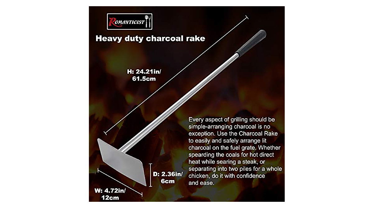 ROMANTICIST Heavy Duty Stainless Steel Ash Rake for Charcoal Grills ...