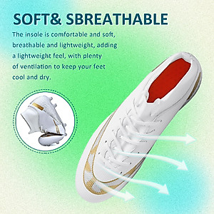 Soccer Cleats Mens Football Cleats Women Tacos de Futbol para Hombre Soccer Shoes for Big Boy Tacos de Futbol Zapatos de Futbol para Hombres Outdoor Soccer Shoes High Top Football Boots AG/FG