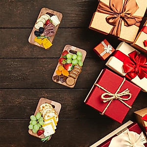 AuldHome Mini Wood Charcuterie Boards (Set of 3); Small Personal-Sized Rectangular Serving Acacia Wooden Trays
