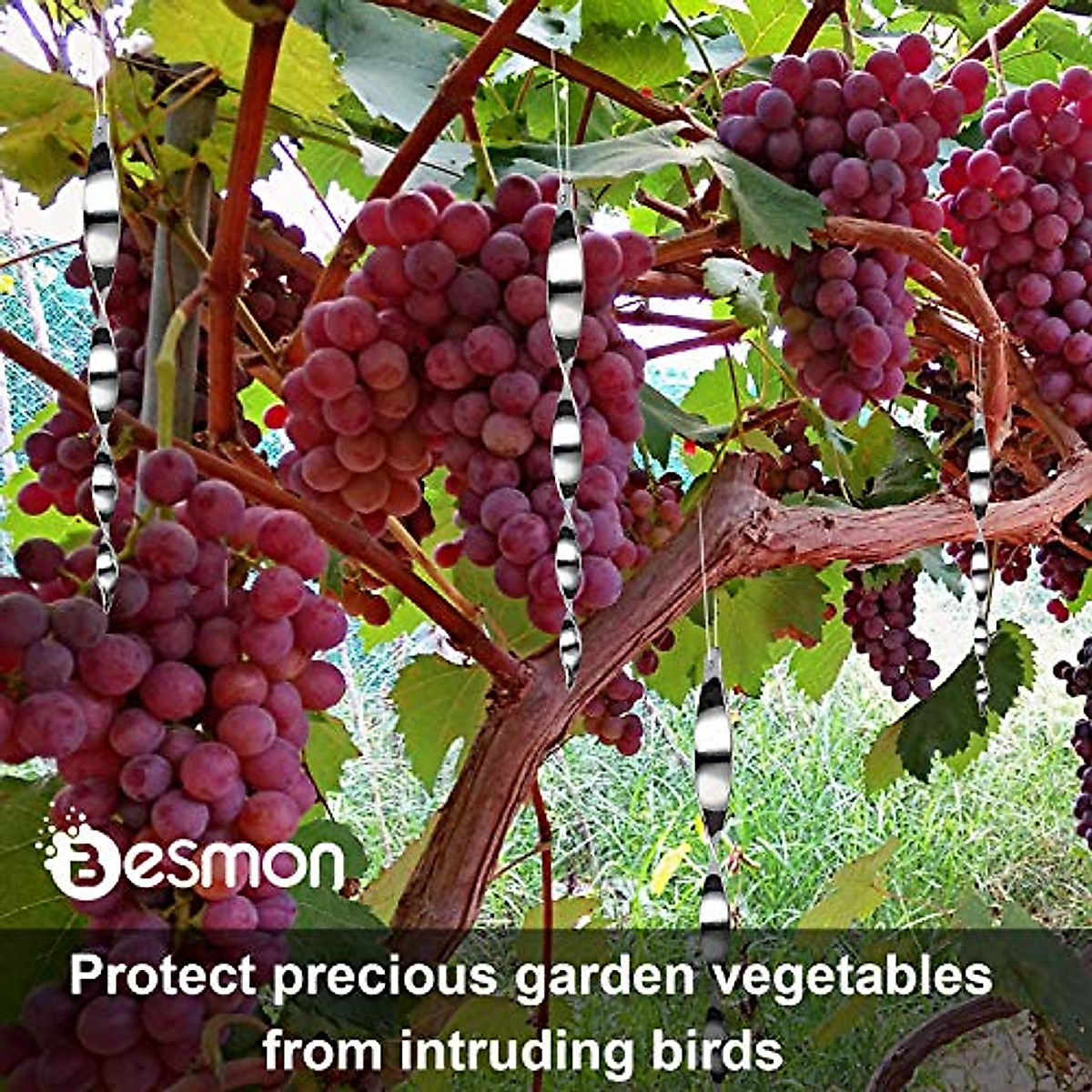 Besmon Woodpecker Bird Scare Devices，Reflective Scare Rods Control Device to Keep Birds Away from Patio Pool（Christmas Reflective Strip Hanging Home as Decoration） (30PCS)