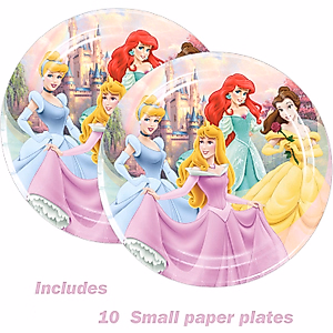 Princess Birthday Party Supplies Decorations for Girls Birthday Theme Tableware Includes Party Plates, Paper Cups, Knives, Forks and Spoons and Tablecloth