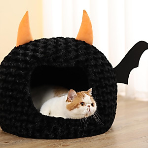 ZCPACE Guinea Pig Hideout Bed Halloween Monster Hamsters Hides Large Warm Cozy Plush Winter Small Animal Hideouts Beds Nest Cage Accessories for Small Pet Hamster/Chinchilla/Bunny/Cat