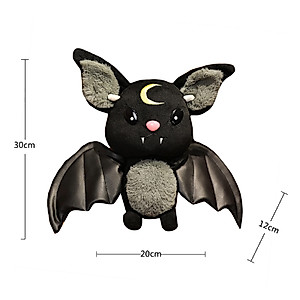 REYBEYOLA Cute Bat Stuffed Animal, Soft Bat Plush Doll Toy Gifts for Kids Birthday, Valentine, Christmas (Black, 11.81in)