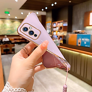 KuDiNi for Oneplus 9 Case, Oneplus 9 Phone Case for Women Girls Electroplating Cute Luxury Bling Aesthetic Trendy Pretty, Full Camera Soft TPU Protection Shockproof Cover for Oneplus 9 (Violet)