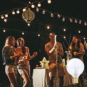 Simba Lighting String Light Outdoor Globe G40 Replacement Bulb 5W E12 Candelabra Base C7 Socket for Patio, Café, Pergola, Porch, Clear Glass, 5 Watt 110V 120V, 2700K Warm White, Dimmable, 25 Pack