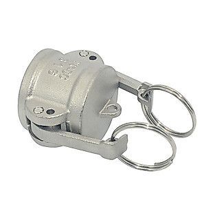 VARMHUS Trash Pump Adapter Dust Cap/Dust Cover,Type DC Cam and Groove Hose Pipe Fitting Coupler,Stainless Steel 316 (3/4")