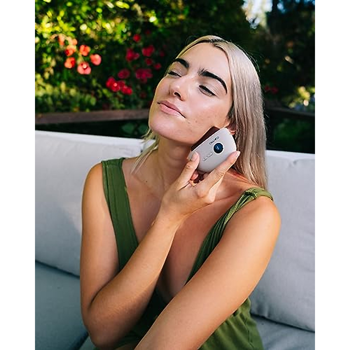 Cosmo LunaStone Gua Sha - Electric Face Massager & Body Scraper Tool - Premium Device for Facial Lifting, Skin Tightening, Jawline Sculpting, Puffiness & Myofascial Release, Acupressure (Sandstone)…