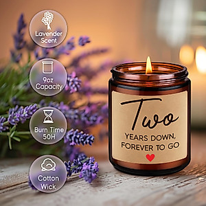 Fairy's Gift Anniversary Candle Gifts, 2 Year Anniversary Happy Gifts for Him Her Boyfriend GF Wife Husband - Cotton 2nd Anniversary Couple Gifts - Two Year Anniversary, Happy Second Anniversary