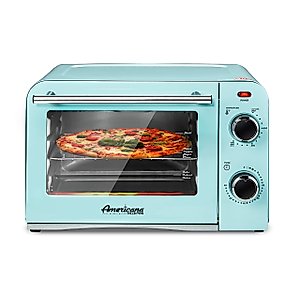 Elite Gourmet Americana ETO1200BL Vintage Diner 50’s Retro Countertop Toaster Oven, 1300W, Bake, Broil, Toast, with Temperature Control & Adjustable 60-Minute Timer, Fits 9” Pizza, 4 Slice,