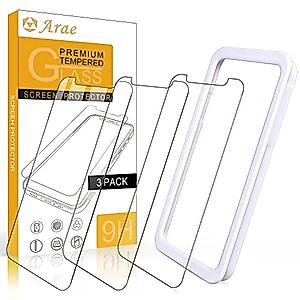 Arae Screen Protector for iPhone Xr/iPhone 11, HD Tempered Glass, Anti Scratch Work with Most Case, 6.1 inch, 3 Pack